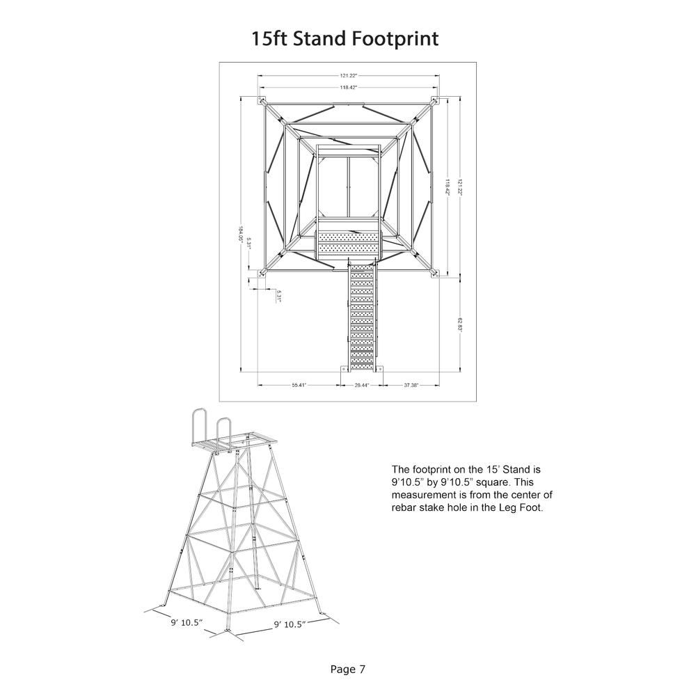 5, 10, and 15ft Deluxe Stands for Fiberglas Hunting Blinds - Redneck Blinds