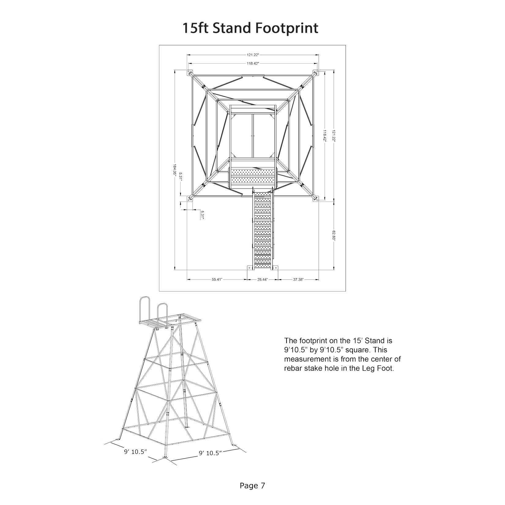 5, 10, and 15ft Deluxe Stands for Fiberglas Hunting Blinds - Redneck Blinds